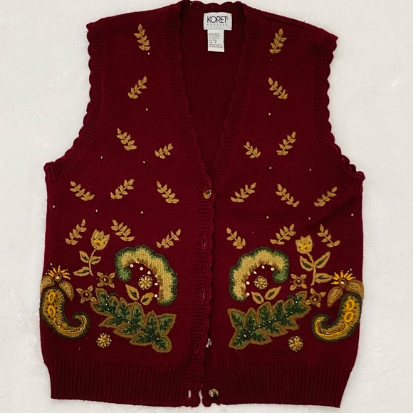 Koret | Jackets & Coats | Koret Vintage Sweater Vest Womens Plus S ...